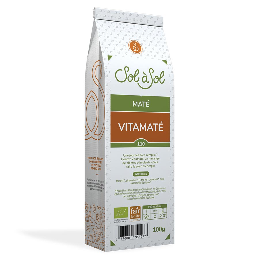 Yerba maté bio et équitable vitamaté 100g Sol A Sol